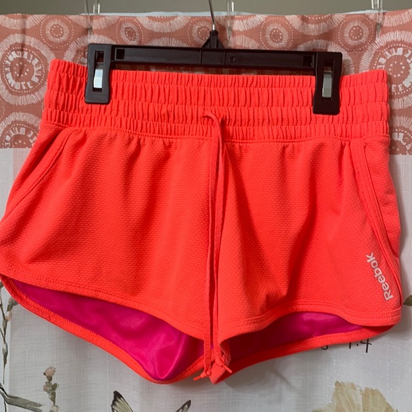 Reebok | Shorts | Running Shorts Reebok Neon Orange Pink | Poshmark